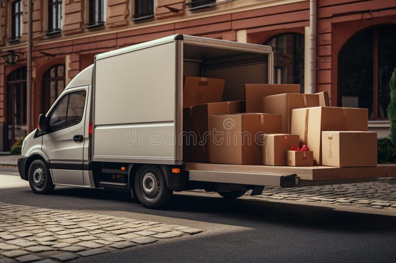 Distribution and Delivery Concept, Truck Model on Map Stock ...