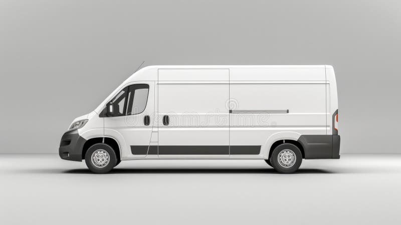 White Delivery Van on Plain Background, Generative AI Stock Image ...