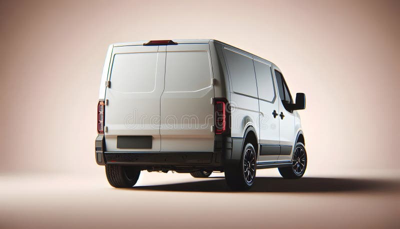 A White Delivery Van is Shown from the Back Stock Image - Image of back ...