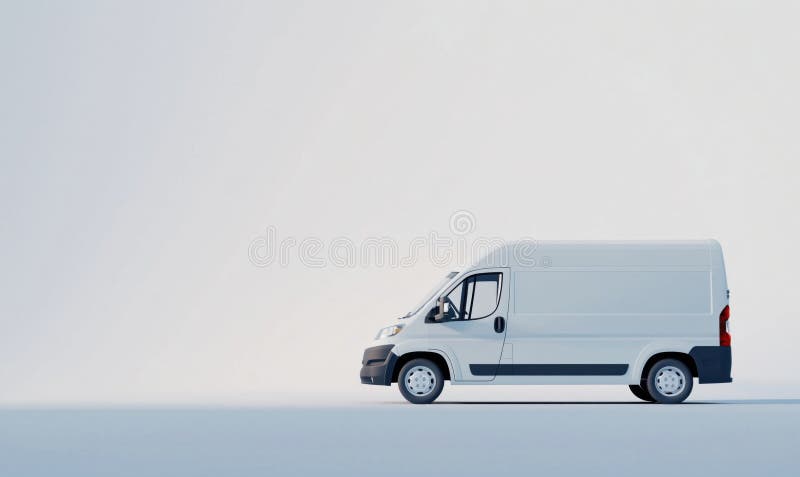 White Delivery Van Side View, Minimalistic Design, Clean Lines, Modern ...