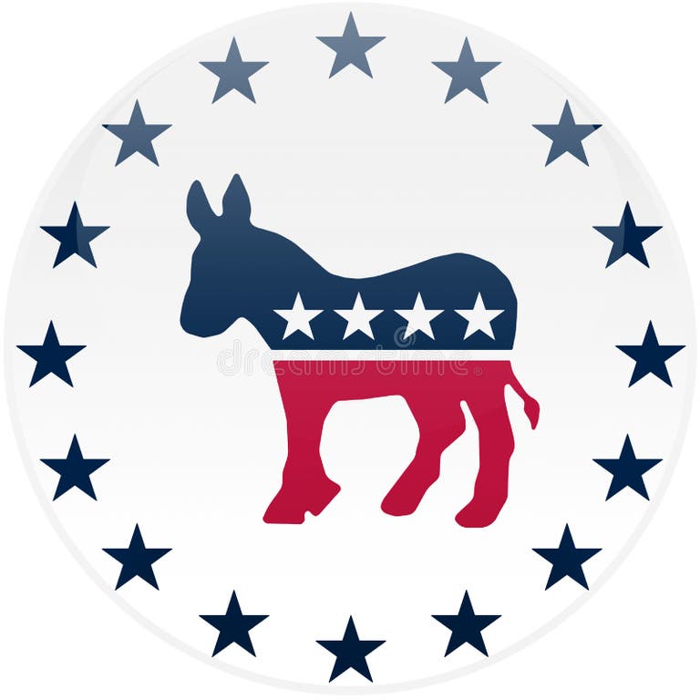 White Democrat Button editorial stock image. Illustration of round ...