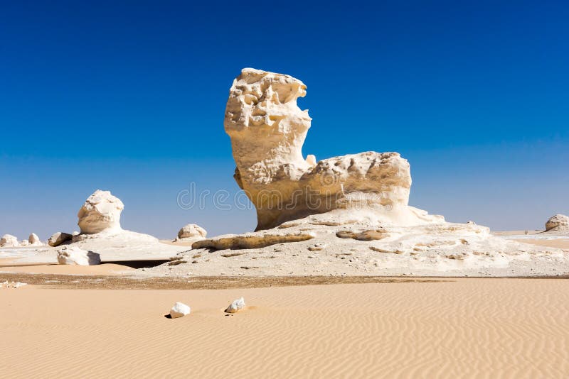 The White Desert at Farafra in the Sahara of Egypt. Stock Image - Image ...