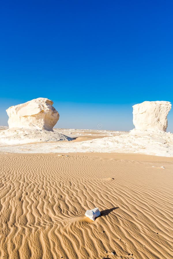 The White Desert at Farafra in the Sahara of Egypt. Stock Image - Image ...