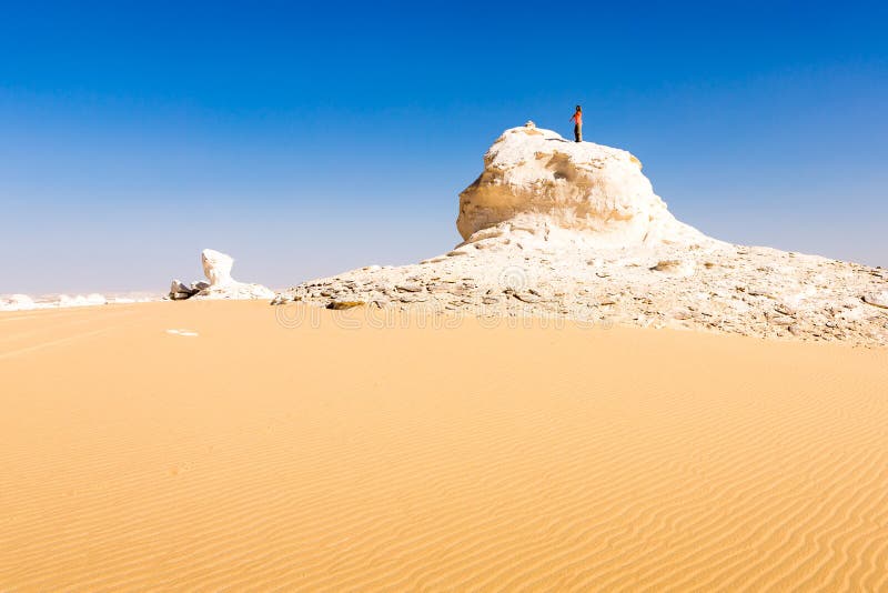 The White Desert at Farafra in the Sahara of Egypt. Stock Image - Image ...
