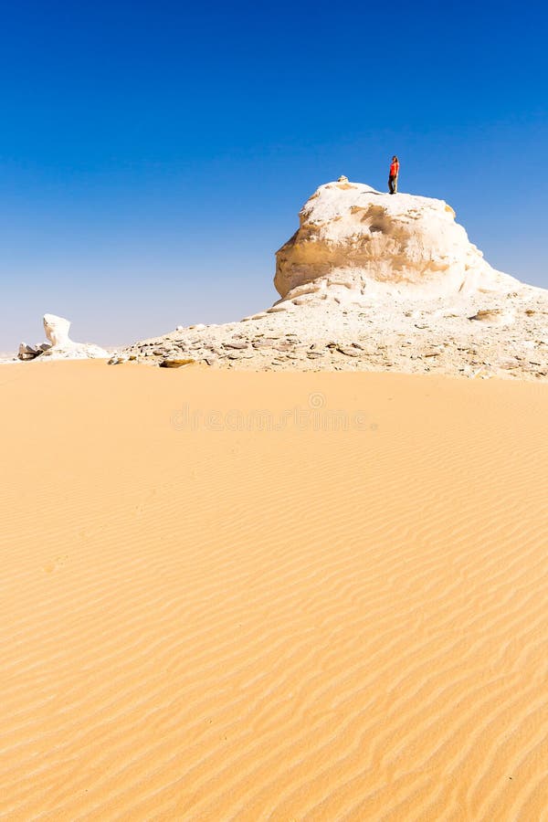 The White Desert at Farafra in the Sahara of Egypt. Stock Image - Image ...