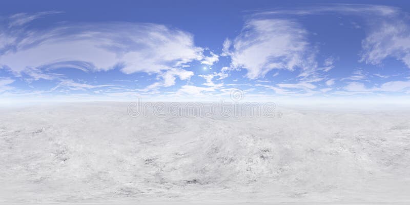 White Desert 360 Panorama Hdri Skybox, 3d Rendering Stock Illustration ...