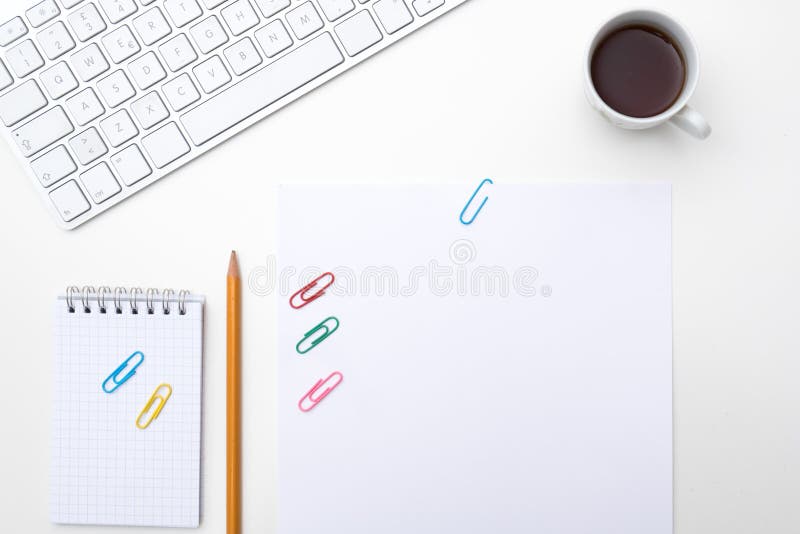 A Note Pad and Pencil on a Desk Stock Photo - Image of binder, notebook ...