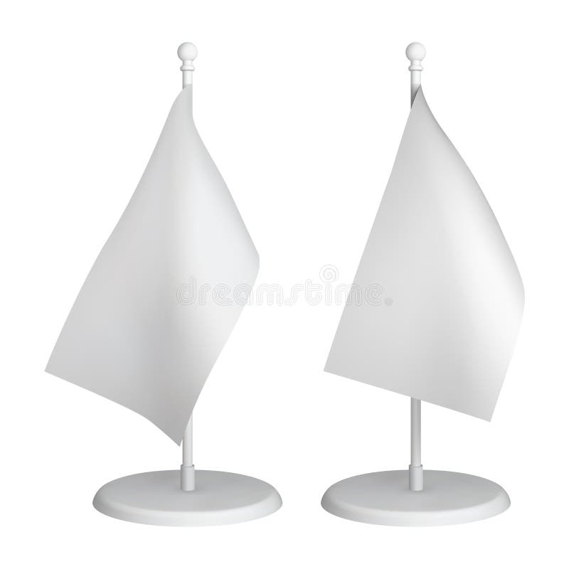 White Desk Flag Mockup. Blank Vector Template. Stock Vector ...