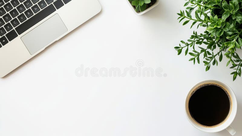 White Desk Table with a Lot of Things on Top Stock Image - Image of ...