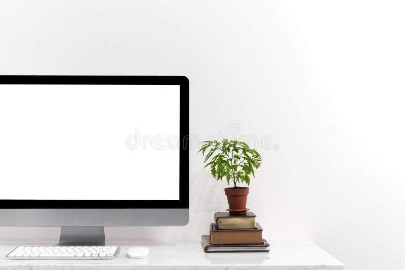 White Desktop Computer for Mockup Your Advertise. Stock Photo - Image ...