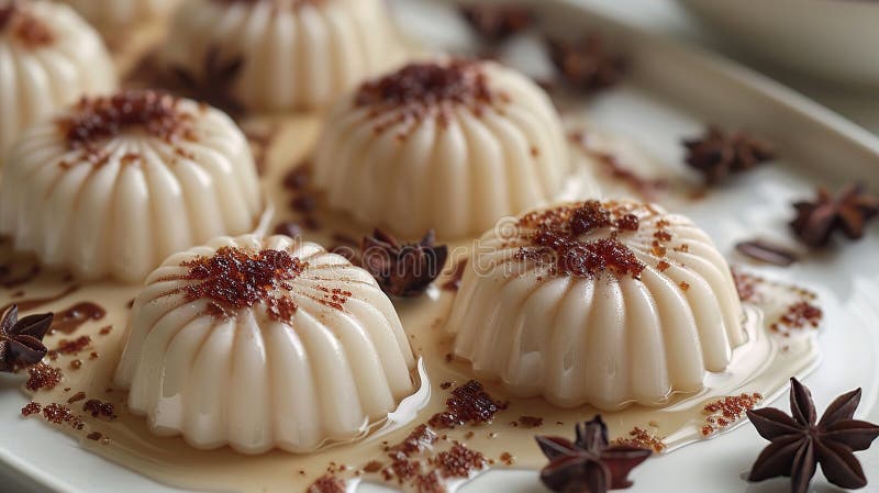 White Dessert with Star Anise Stock Illustration - Illustration of cook ...