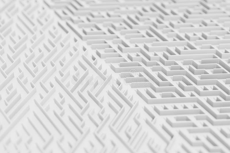 White Diagonal Maze Pattern. Simple, Minimalistic Abstract 3D Rendering ...