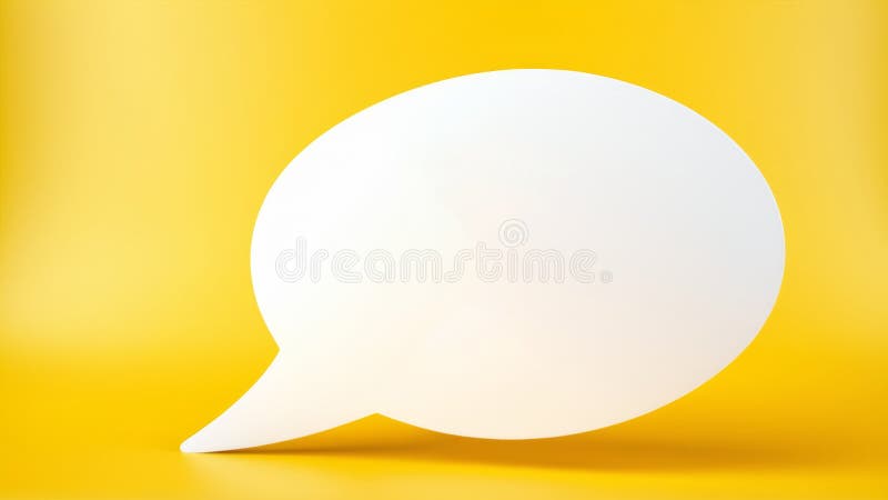 White Dialog Box Under Text on Yellow Background. Stock Photo - Image ...