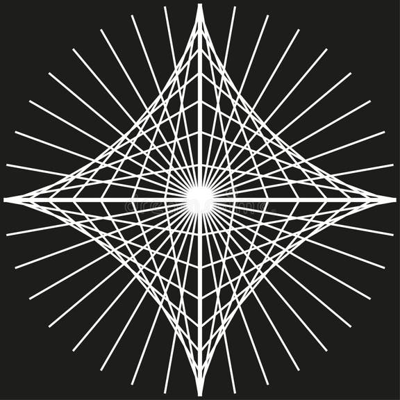 White Diamond Pattern. Radiant Line Grid. Optical Illusion Shape ...