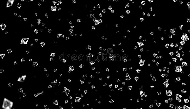 White Diamonds Falling on Black Background Stock Illustration ...