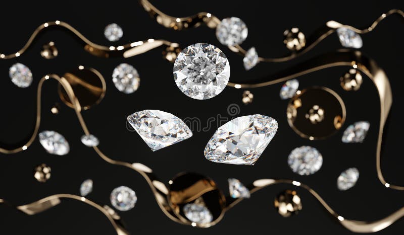 White Diamonds Group Falling Soft Focus Bokeh Background 3d Rendering ...