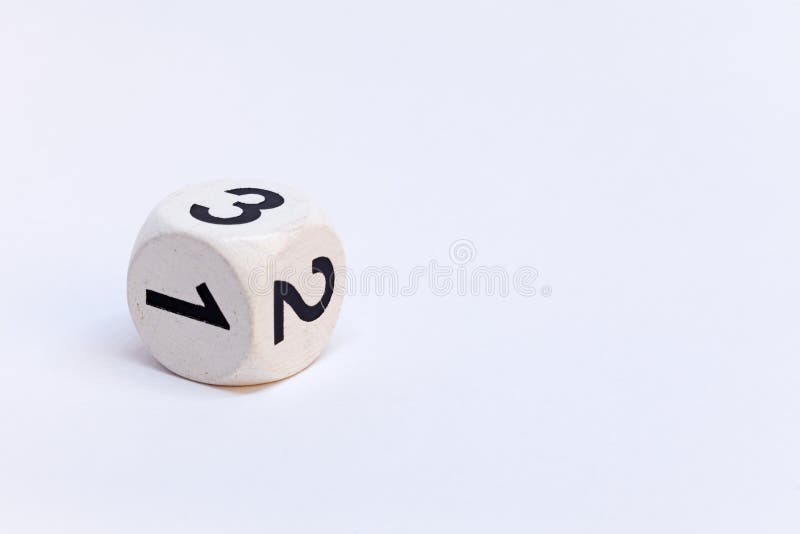 A White Dice with Arabic Numerals Stock Photo - Image of white, random ...