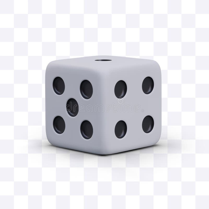 White Dice with Black Dots. Realistic Isolated Image with Shadow Stock ...