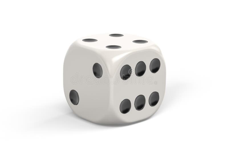White Dice with Black Dots Hanging in Half Turn Showing Number 1 ...