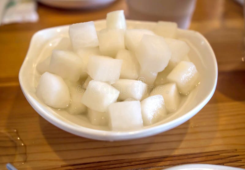 White Dice Shape Pickle Radish Stock Image - Image of dice, cook: 86457237