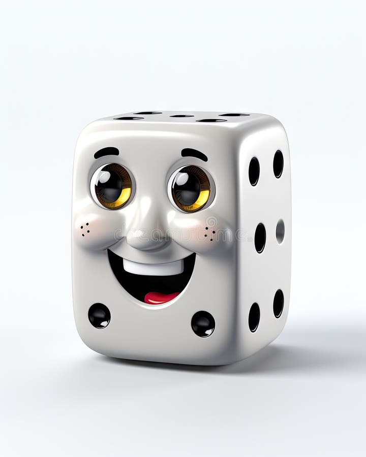 A White Dice with a Smiling Face on it S Side. Generative Ai Stock ...