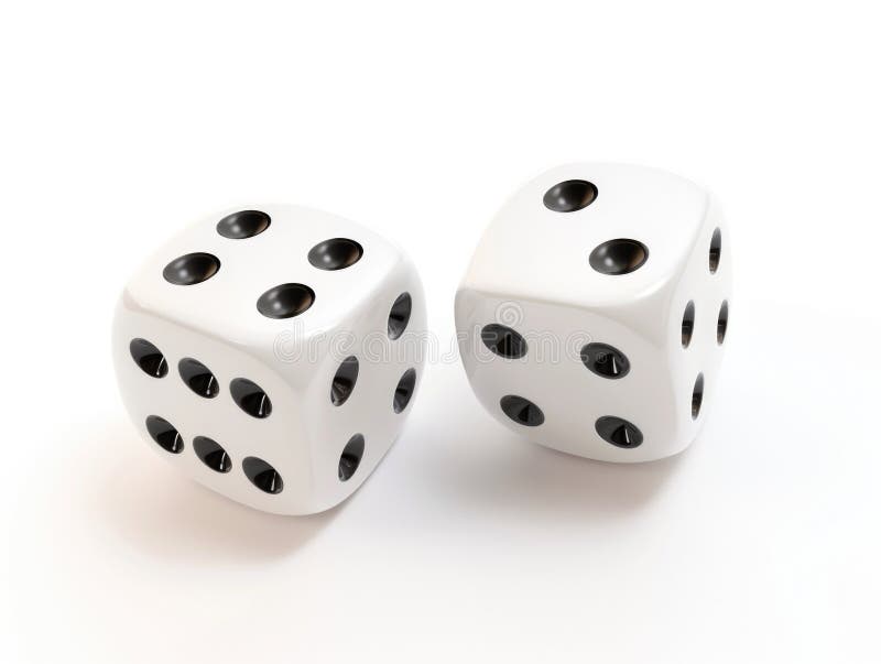 White Dice on White Surface Stock Photo - Image of roll, dice: 382500032