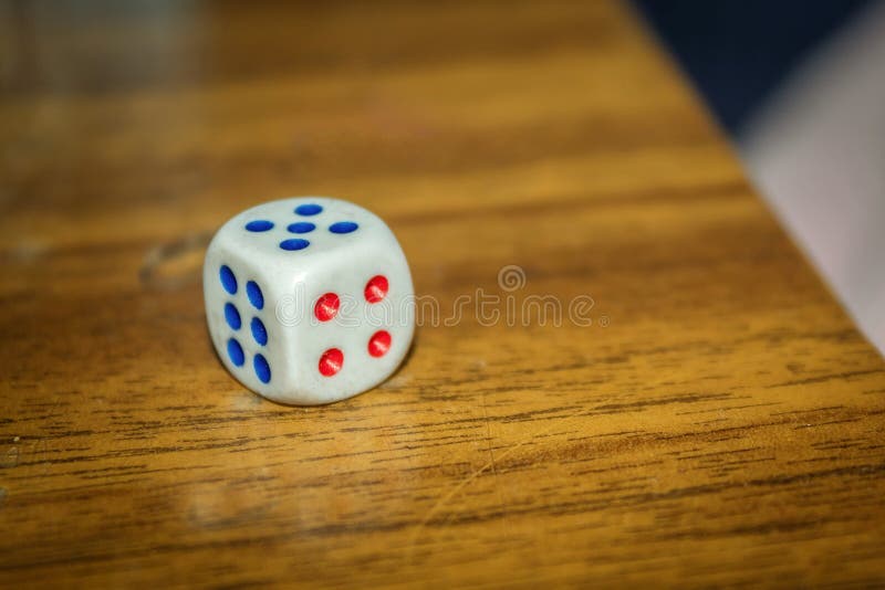 White Dice on the Table. the Case of the Game Stock Image - Image of ...