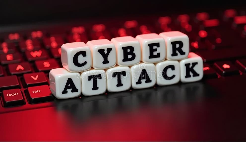 Dices with Text "cyber Security" on the Computer Keyboard Illuminated ...