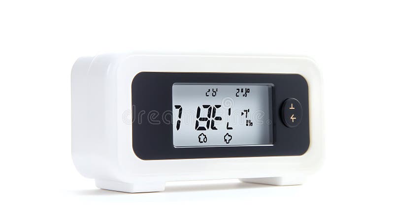 A White Digital Clock with a Black Face Shows the Time As 7:27 Stock ...