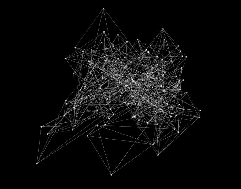 White Digital Data and Network Connection Triangle Lines in Tech Stock ...