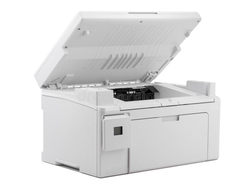 White Digital Printer Isolated on White Background Stock Image - Image ...