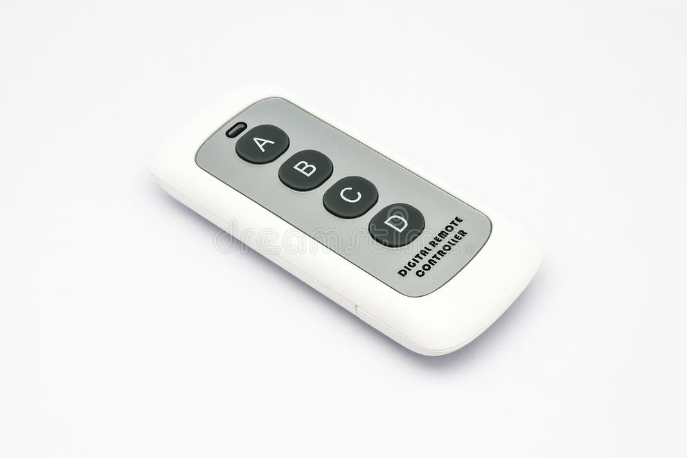 White Digital Remote Controller, Four Buttons Stock Photo - Image of ...