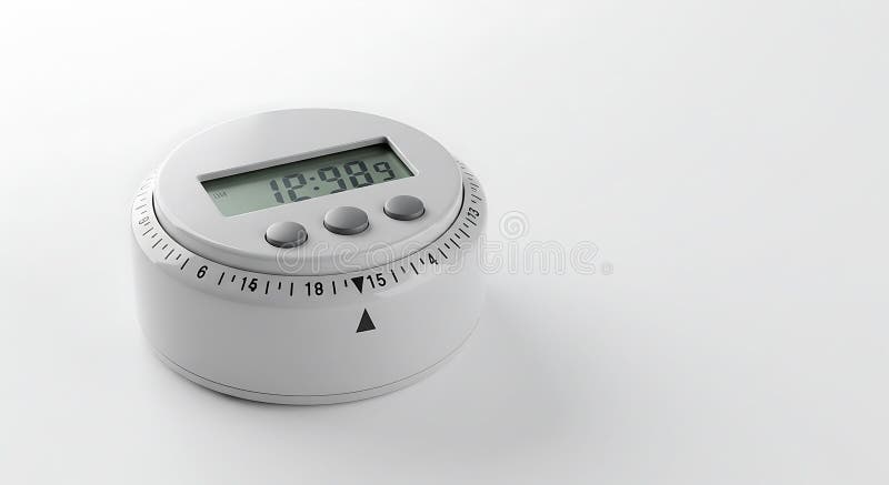 White Digital Timer on White Background Stock Illustration ...