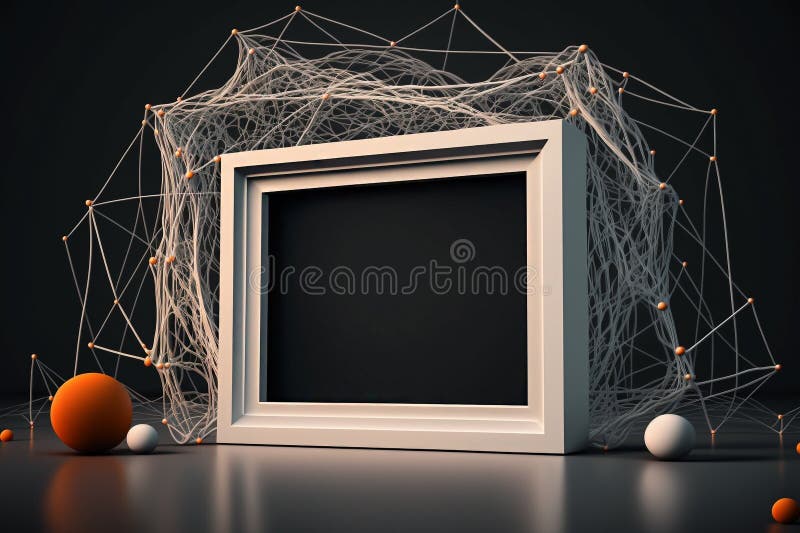 White Digital Web Frame with Empty Copy Space Generative AI Stock Image ...