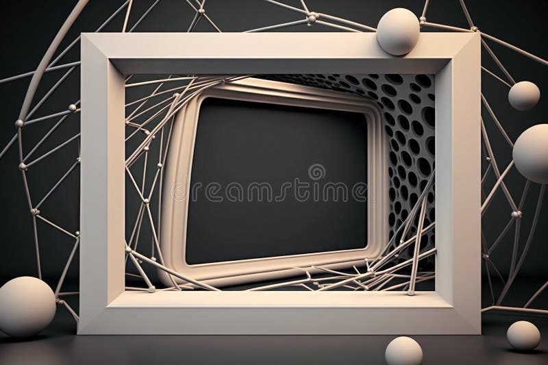 White Digital Web Frame with Empty Copy Space Generative AI Stock Image ...