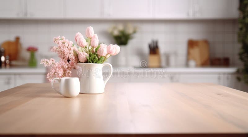 White Dining Kitchen Tables Isolated on White Stock Image - Image of ...