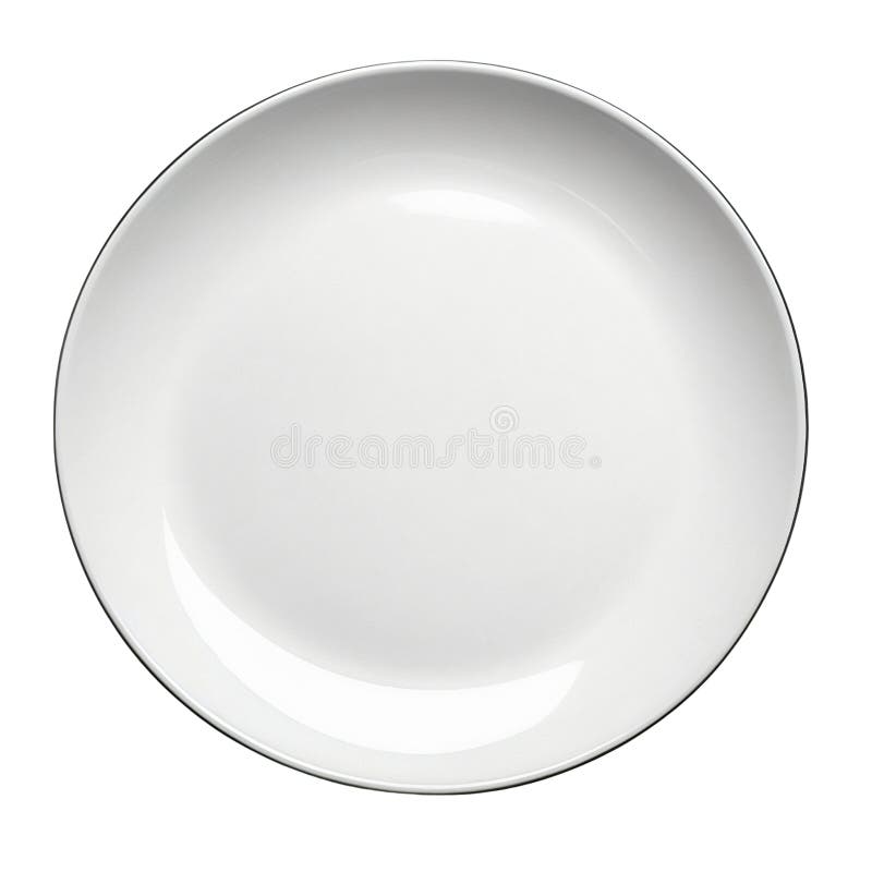 White Dinner Plate - Isolated on White Background Stock Image ...
