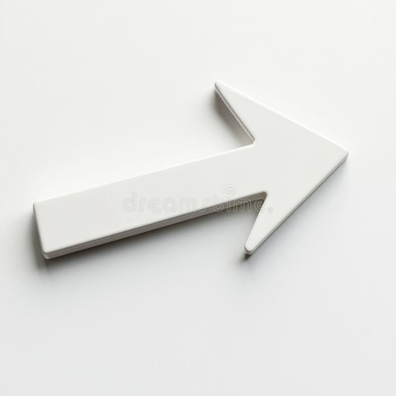 Directional Arrow Pointer in Minimalist White Design Placed on a Light ...