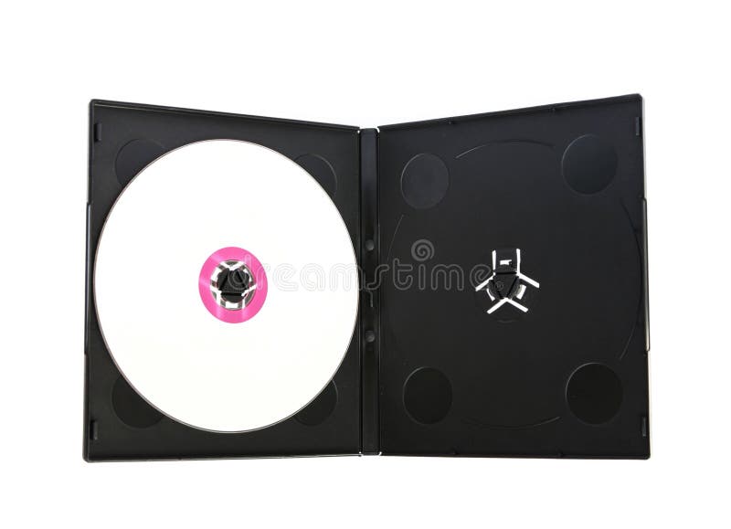 White Disc One Side in Double Black Case Stock Photo - Image of package ...