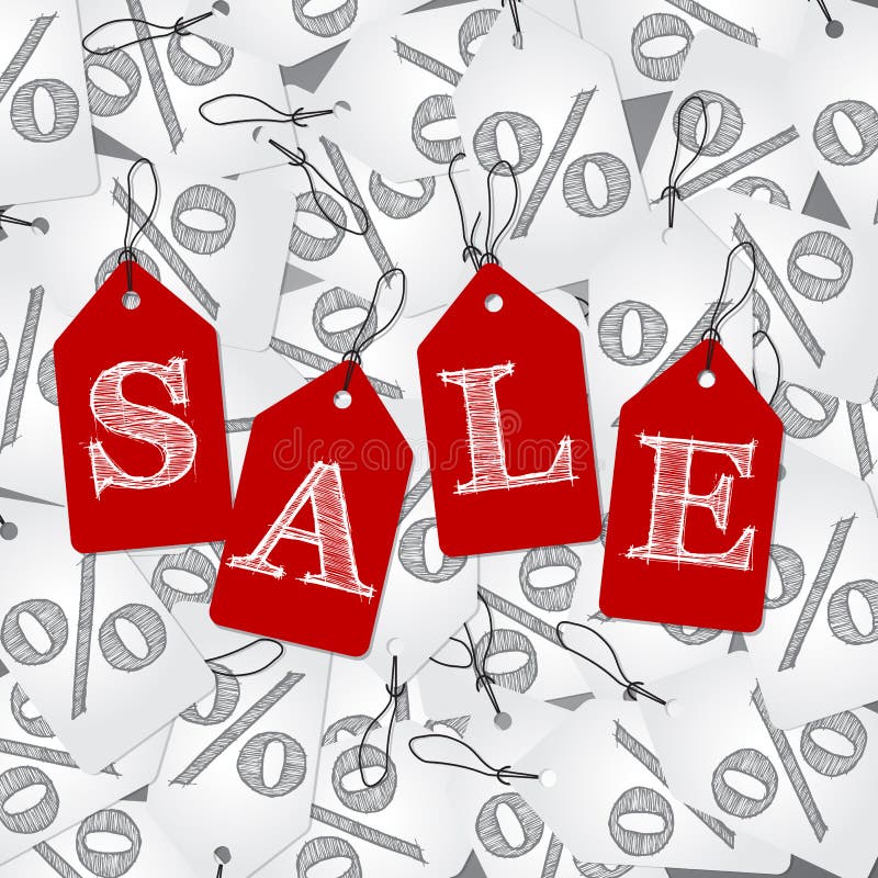 White Discount Labels and Red Labels with Sale Text Stock Vector ...