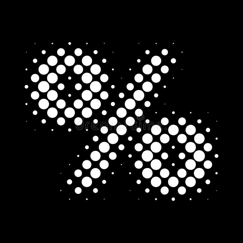 White Discount Symbol Halftone Style on Black Background Stock Vector ...