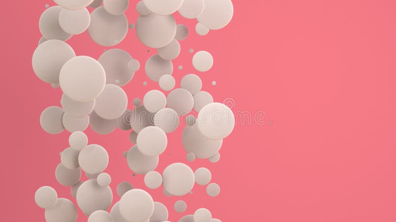 White Discs of Random Size on Red Background Stock Illustration ...