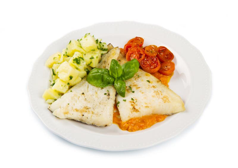 Boiled Cod Fish with Potatoes and Cole Stock Image - Image of aromatic ...