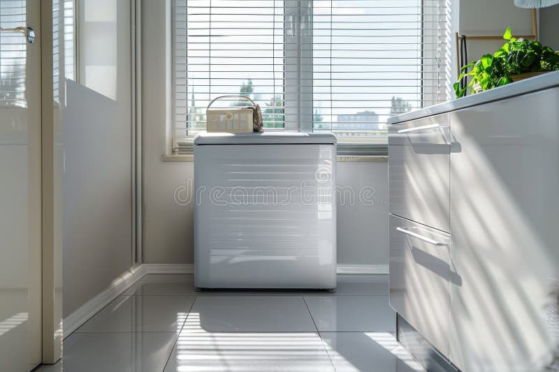 A White Dishwasher Placed in a Kitchen Near a Window, Ideal for Use in ...