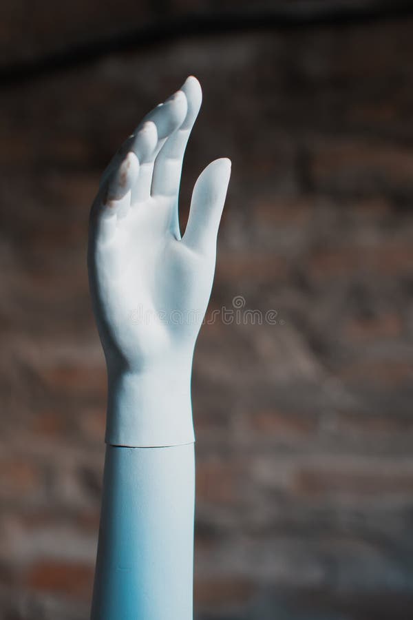 White Display Model Mannequin Hand Stock Photo - Image of brick, design ...