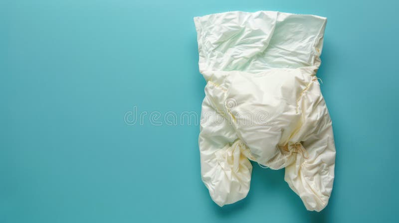 White Disposable Diaper on Light Blue Background Stock Image - Image of ...