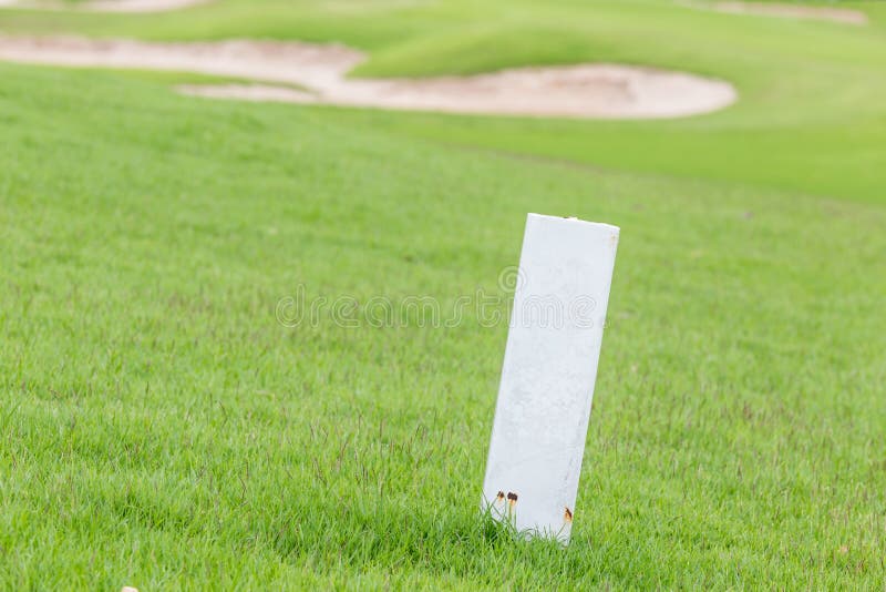 The White Distance Marker Pole To Inform Range of Golfing with B Stock ...