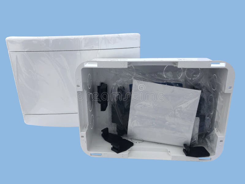 White Distribution Box without Circuit Breakers Stock Image - Image of ...