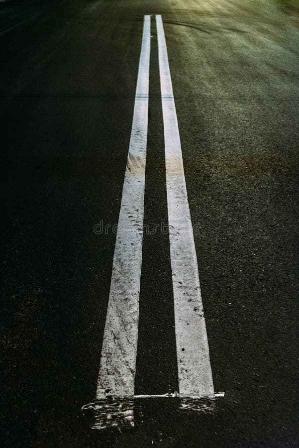 White Dividing Strip on the Road Stock Photo - Image of travel ...