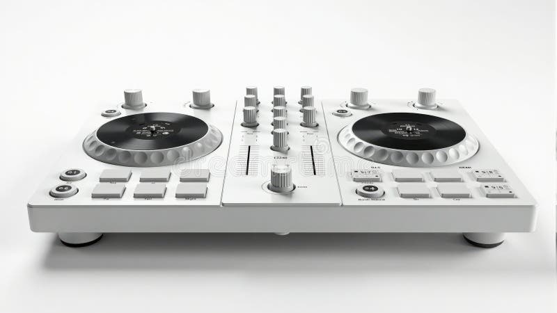 White Dj Controller Close-Up Against White Stock Illustration ...